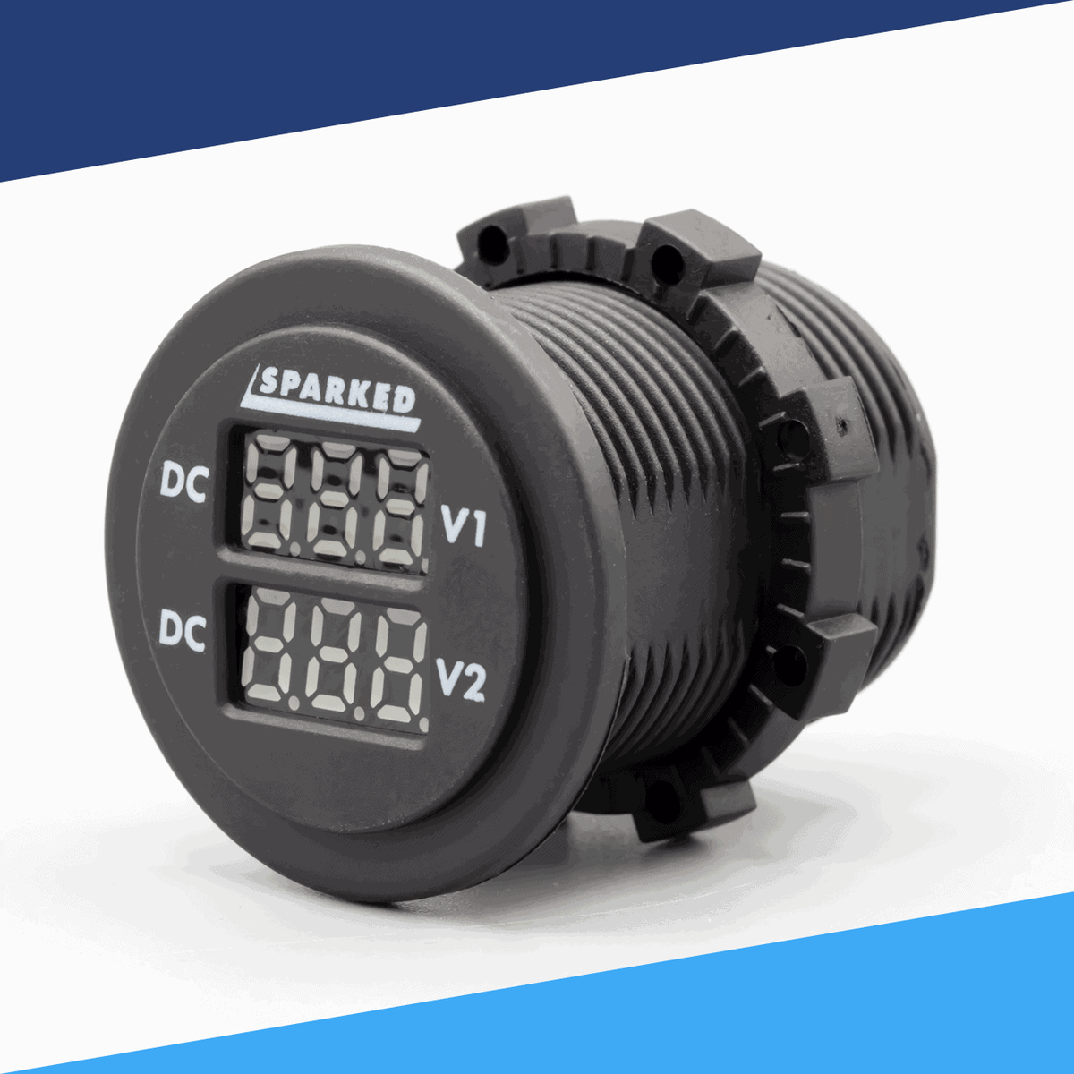 Dual Battery Voltmeter Monitor 12VDC for Main and AUX Batter