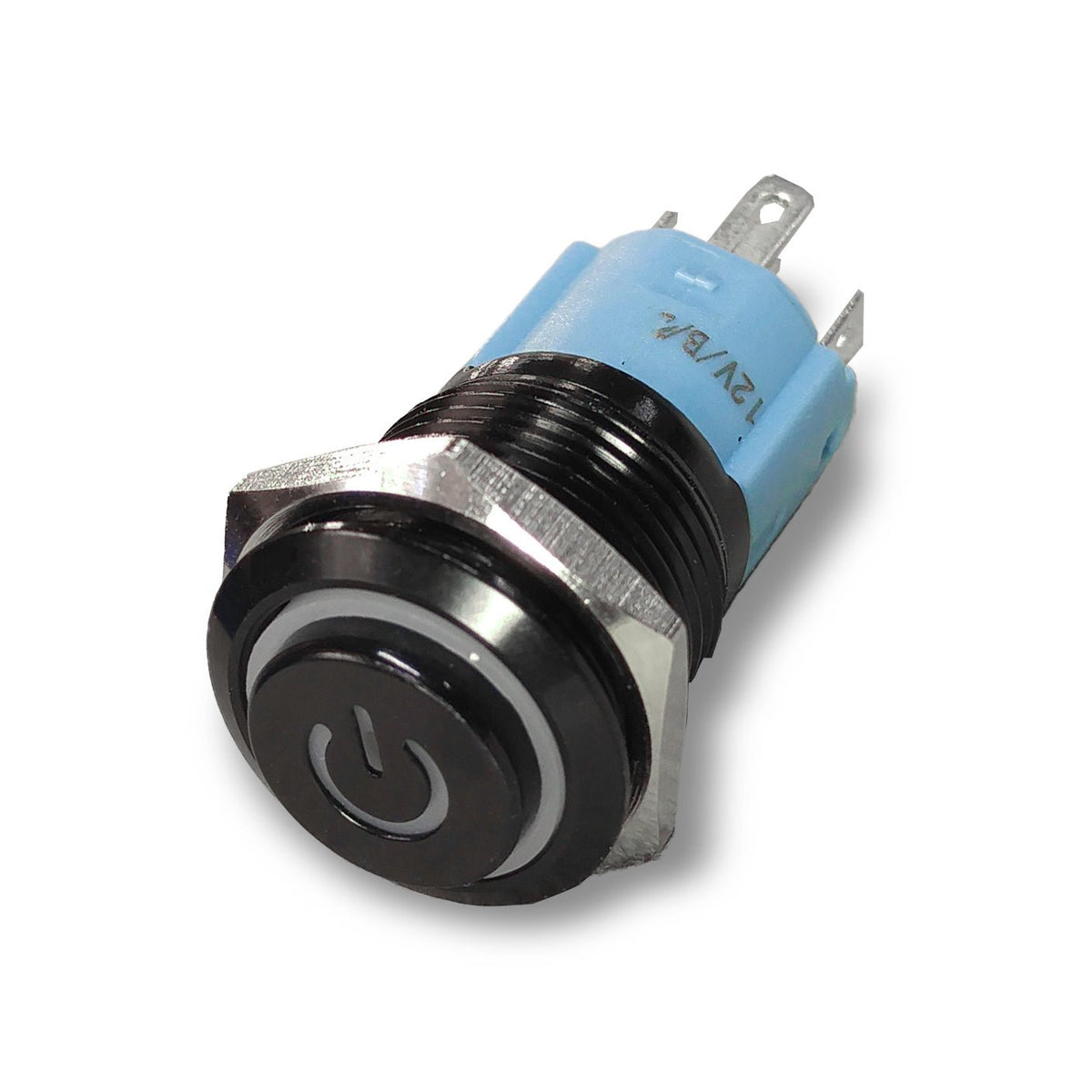 Latching Black Power Symbol 12v Push Button Switch Spdt