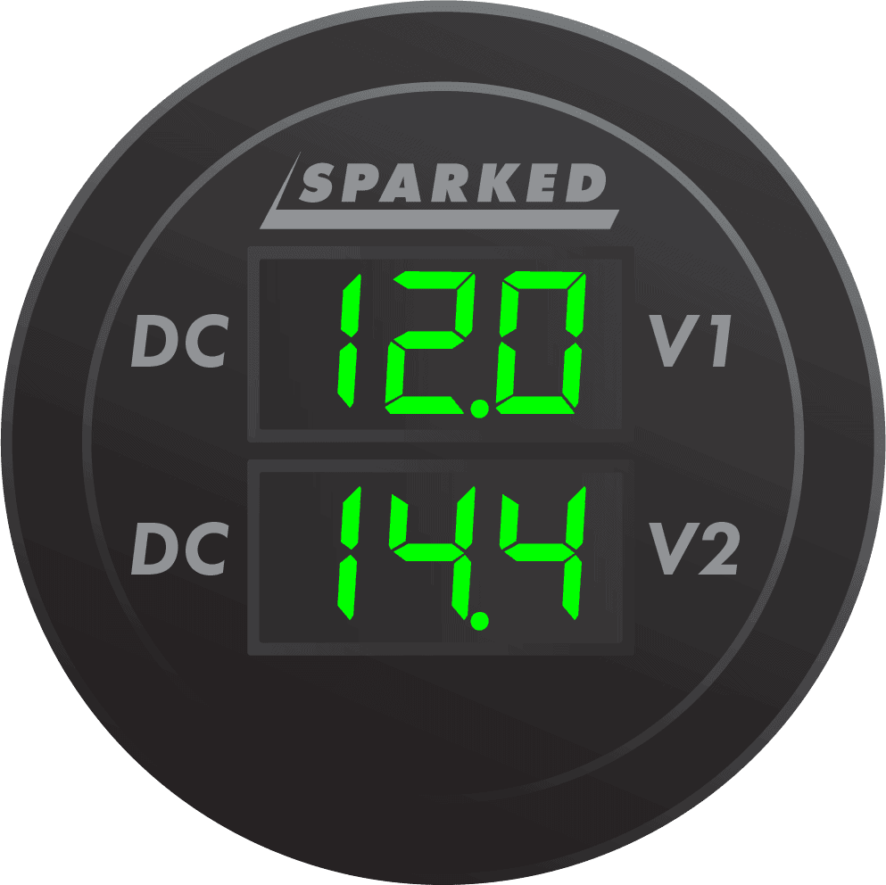 Dual Battery Voltmeter Monitor 12VDC for Main and AUX Batter